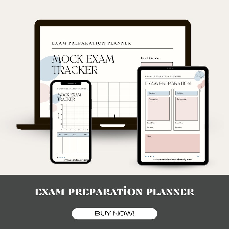Exam Preparation Planner | Examination Checklist | Printable Exam Plan ...