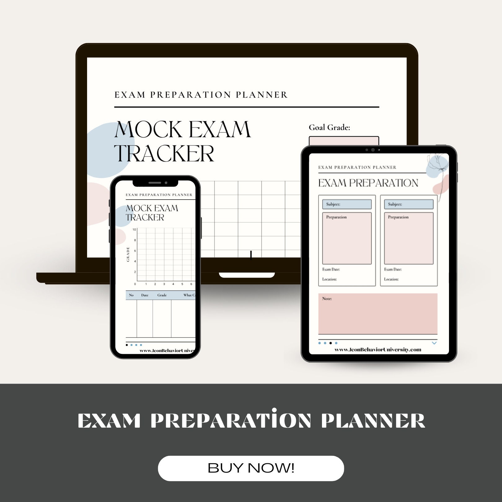 Exam Preparation Planner | Examination Checklist | Printable Exam Plan ...