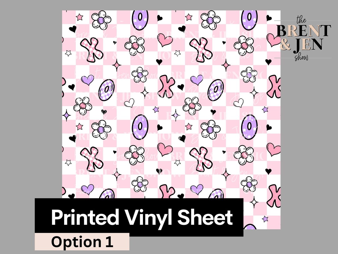 XOXO Floral Printed Vinyl Sheet: Valentine's Day HTV, Clear Cast ...