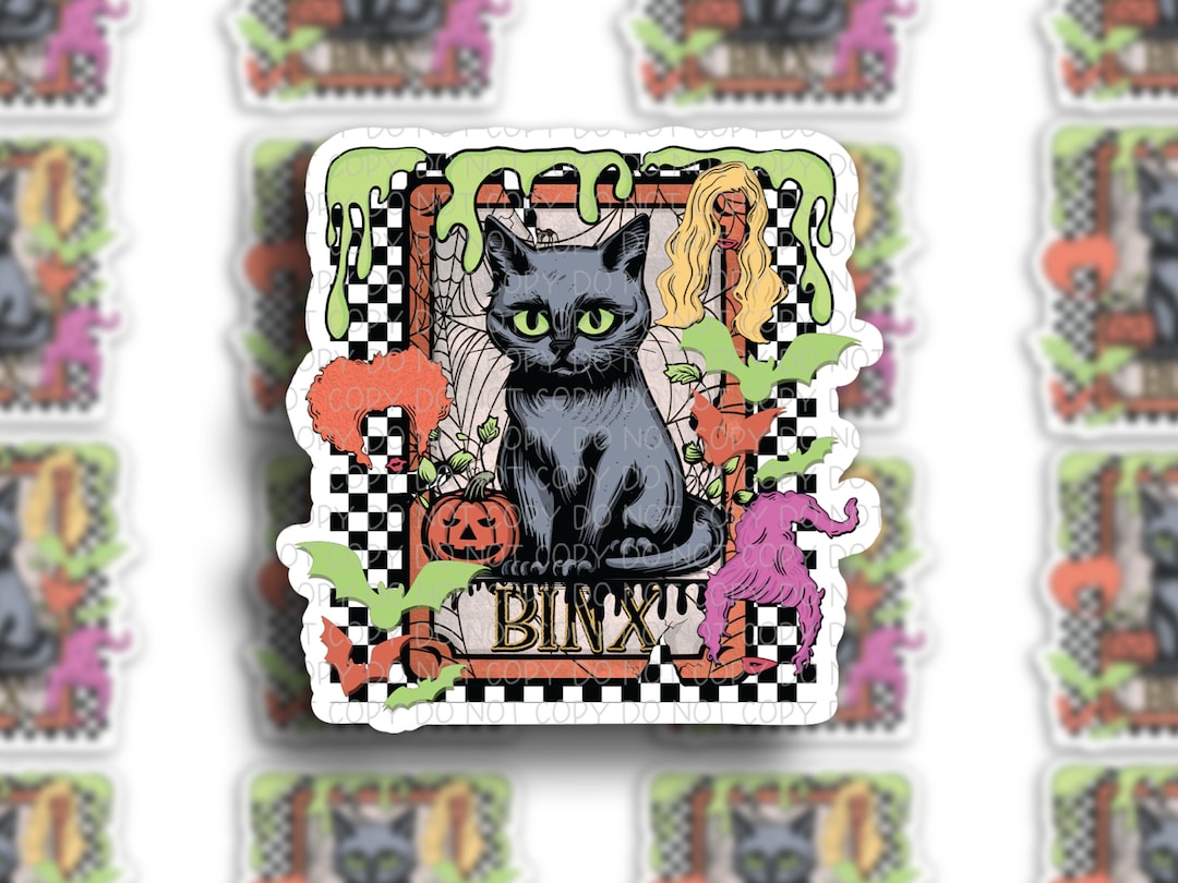 Binx, Vinyl Sticker, Hocus Pocus, Spooky Season Print, Black Cat Halloween, Witches Print, Tarot ...