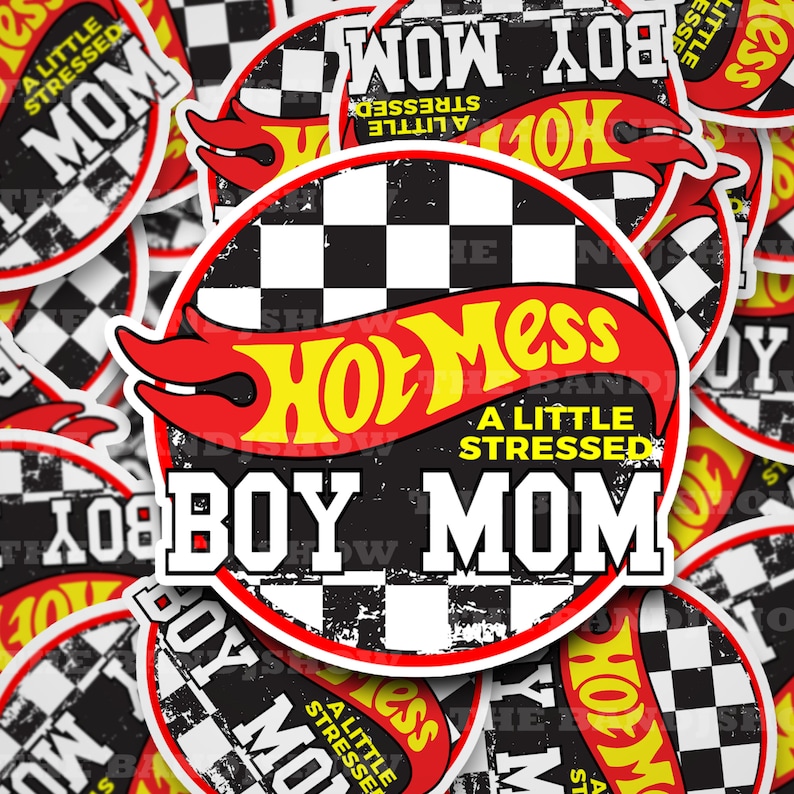 Hot Mess Boy Mom Racing Vinyl Sticker Decal Windows - Etsy