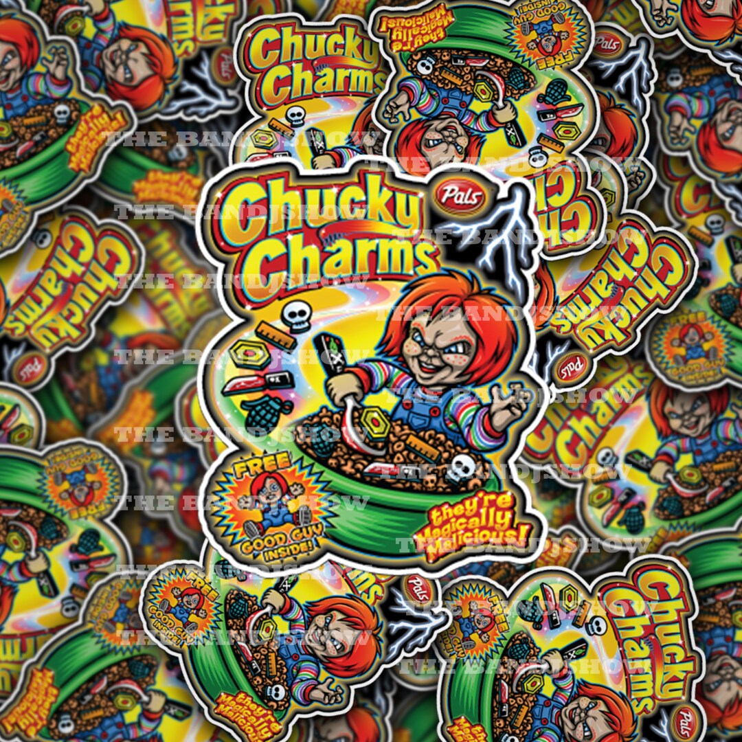 Vinyl Sticker, Chucky Charms, Spooky Decal, Horror Movie Sticker ...