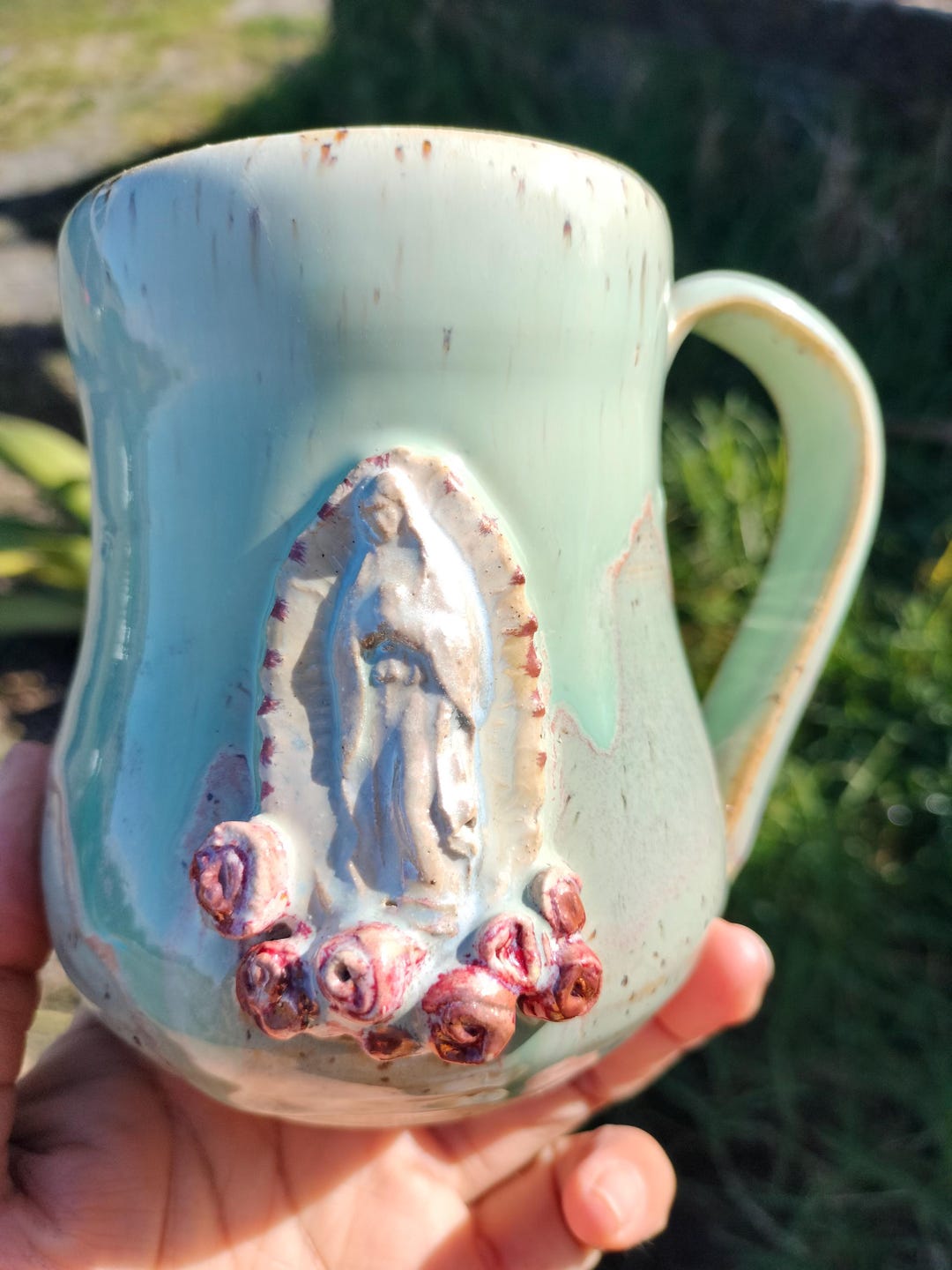 Handmade Mother Mary Mug: Divine Feminine Ceramic Coffee Cup - Etsy