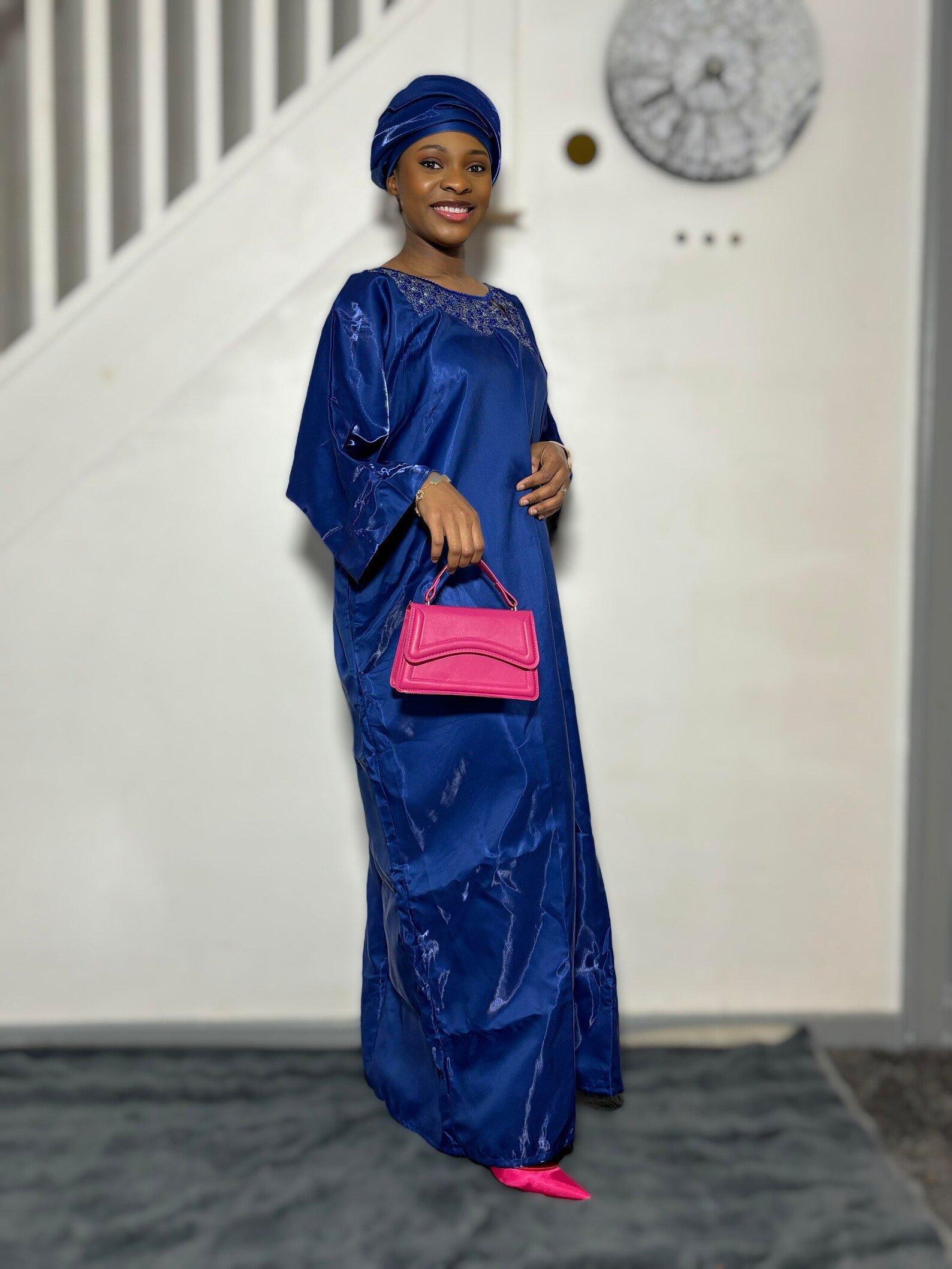 Elegant One-size-fits-all Bubu Dress With Embroidered Keyhole Neckline ...