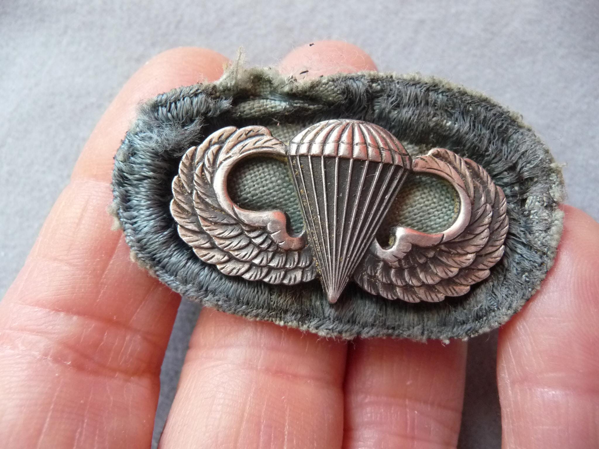 Vintage US Army Paratrooper Basic Qualification Badge Jump Wings Crest ...