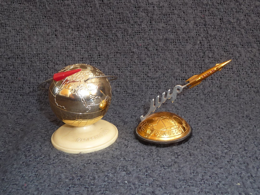 2 Pieces Vintage Soviet USSR Space Program Memorabilia Space Rocket ...