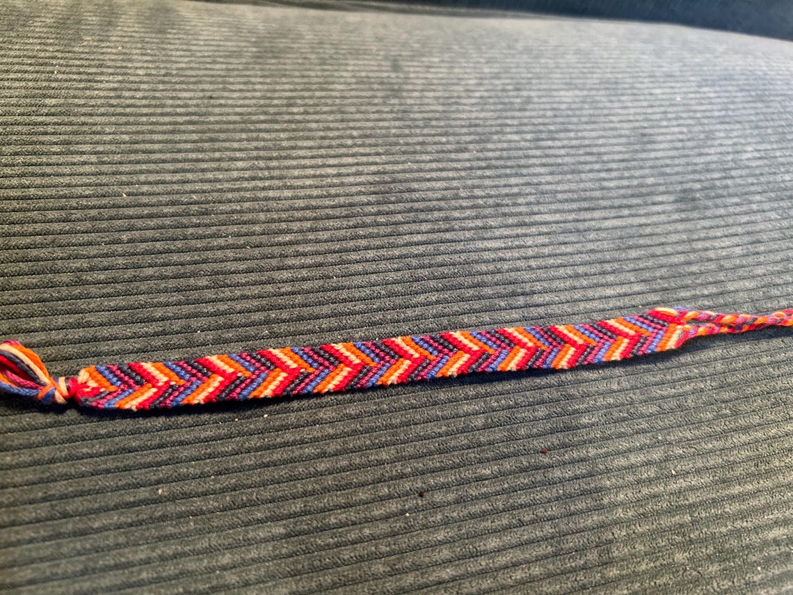 Warm Colors Mismatched V-stripe Friendship Bracelet - Etsy