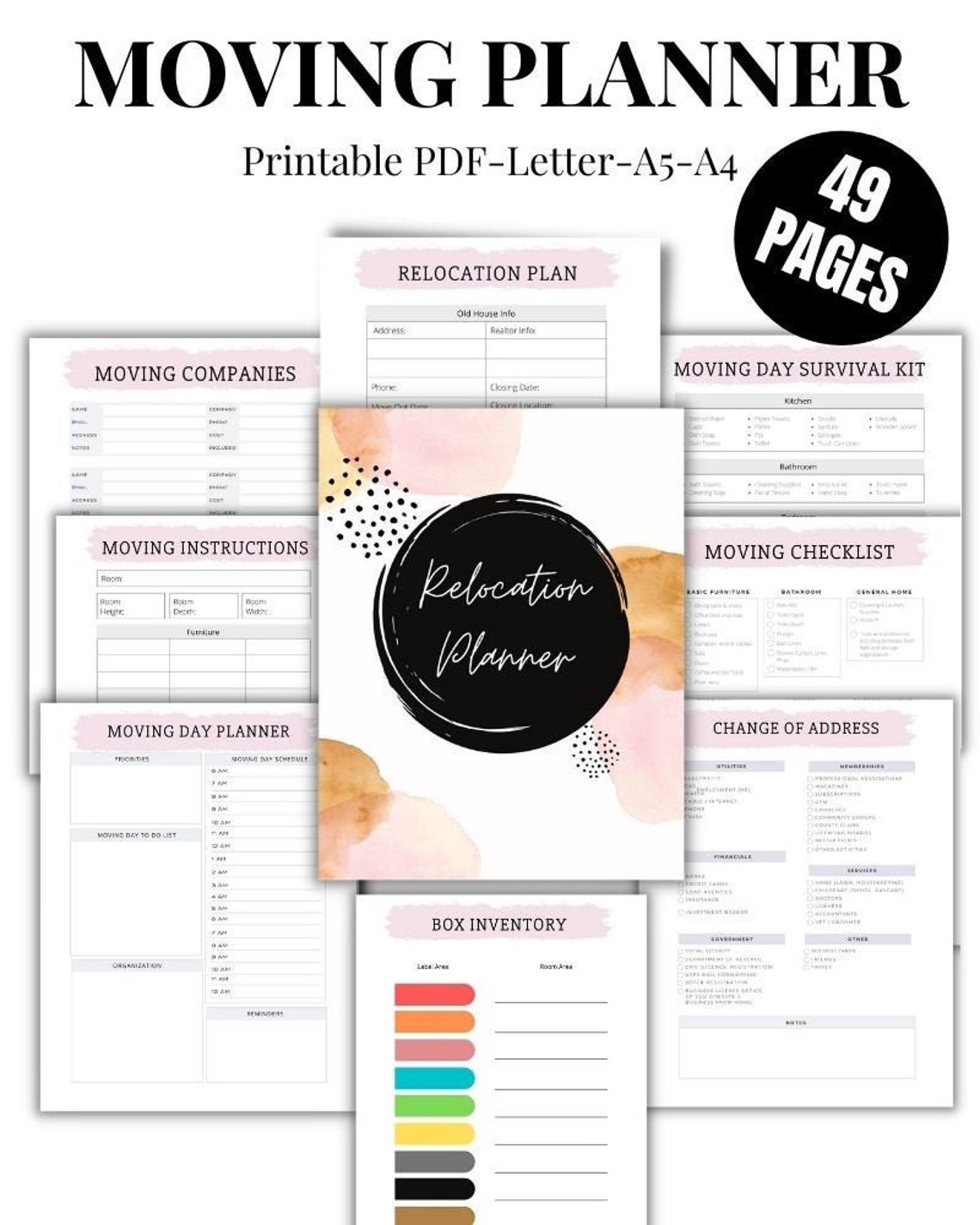 Relocation/moving Planner, Digital Download Only - Etsy