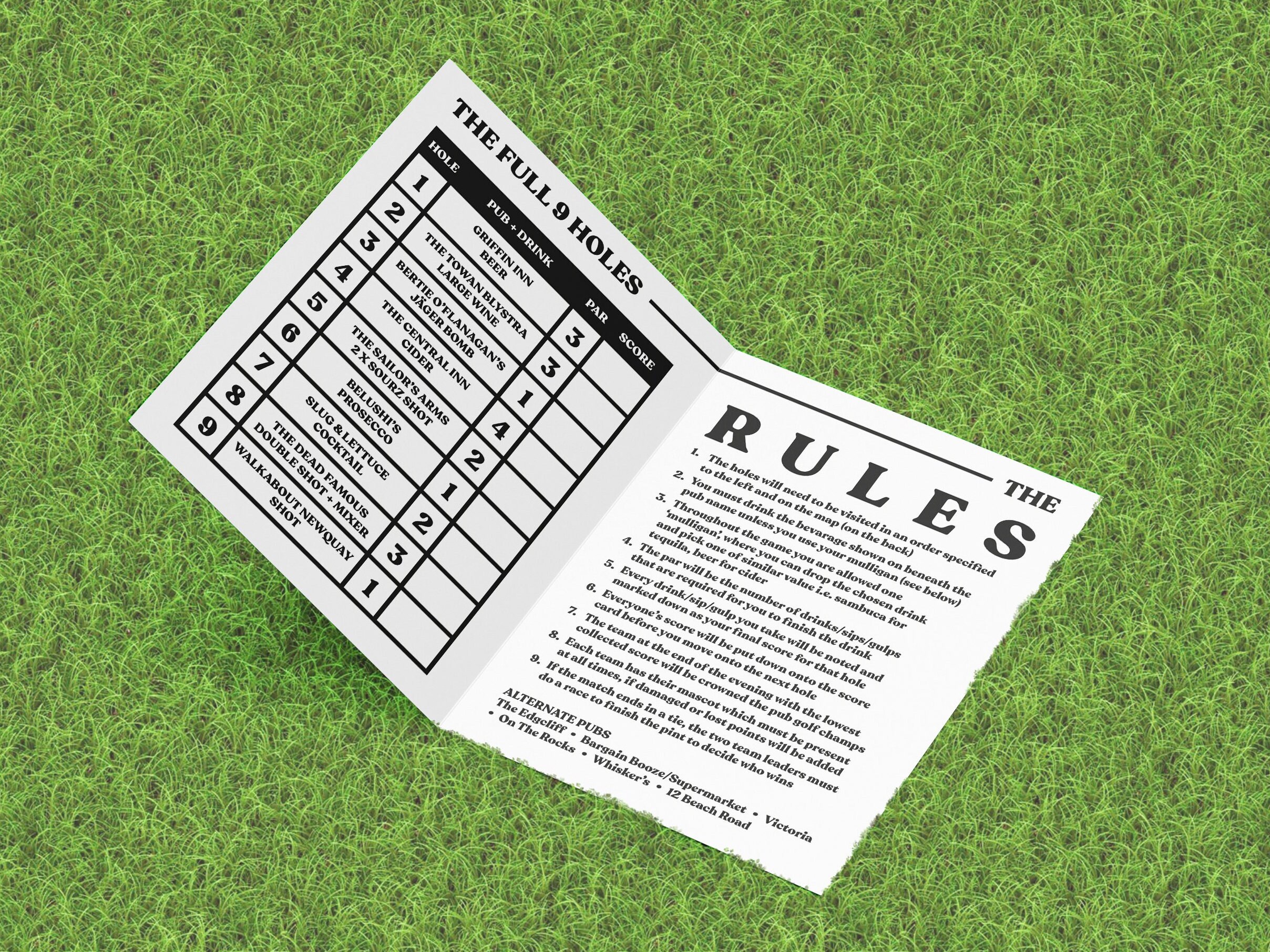Custom Pub Golf Scorecard (digital Download) - Etsy