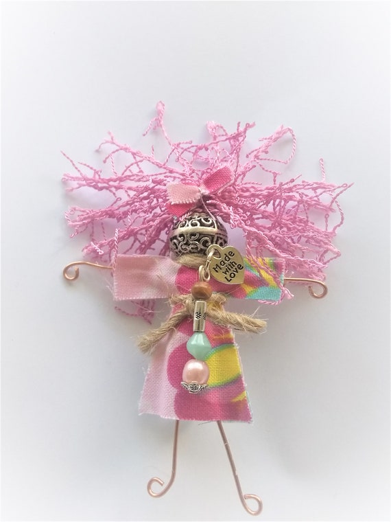 Pink Wild Woman Wire Stick Figure Handmade Pendant/brooch - Etsy