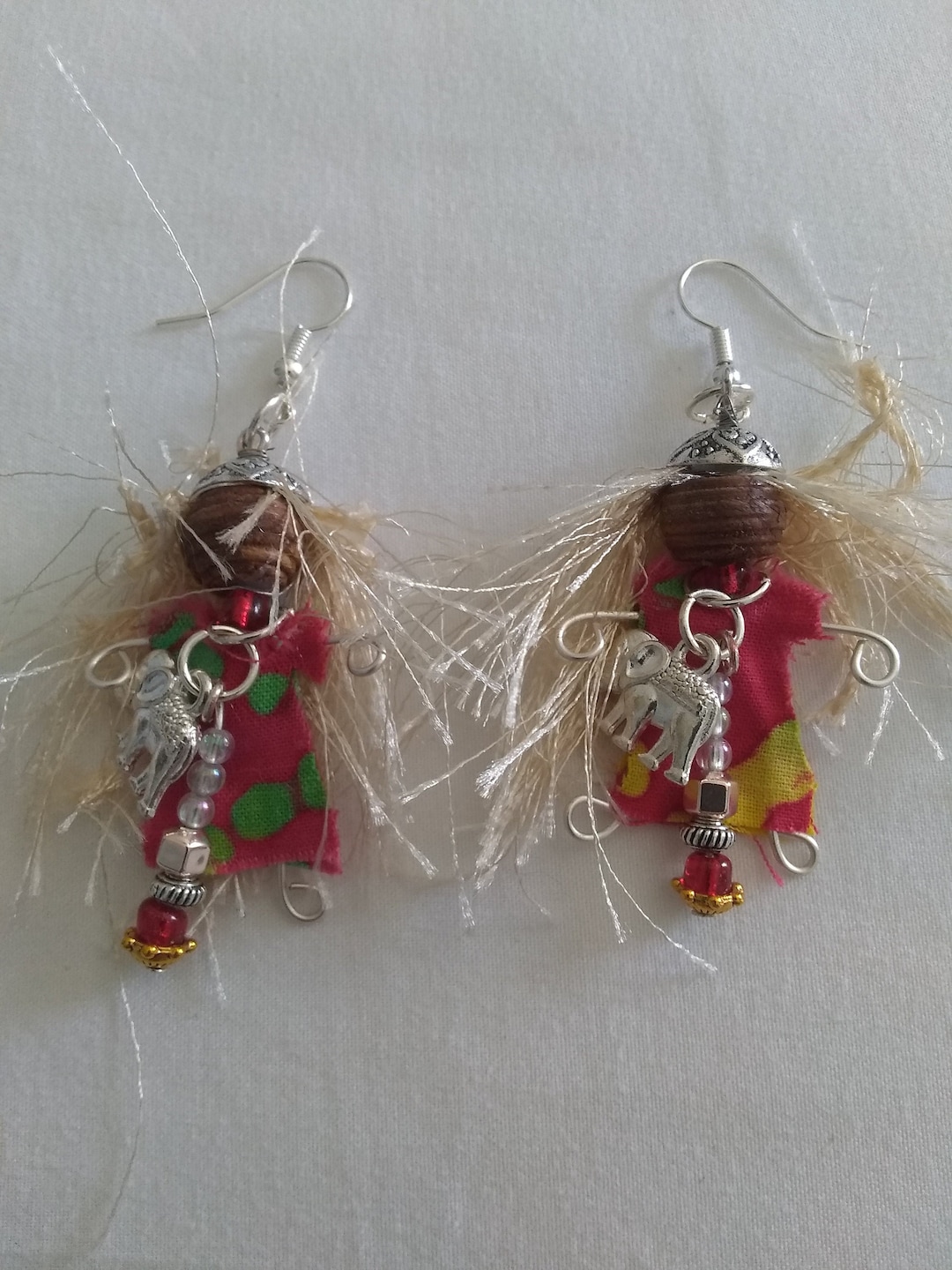 Boho Wild Child Hippie Stick Figure Dangle Funky Wearable Art Earrings ...