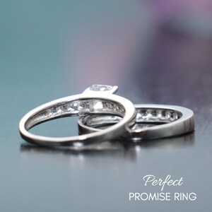 Modern Square Cut Wedding Ring Set CZ Bridal Wedding Set | Etsy