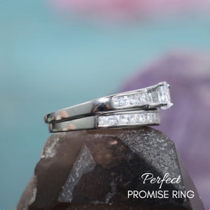 Modern Square Cut Wedding Ring Set CZ Bridal Wedding Set - Etsy