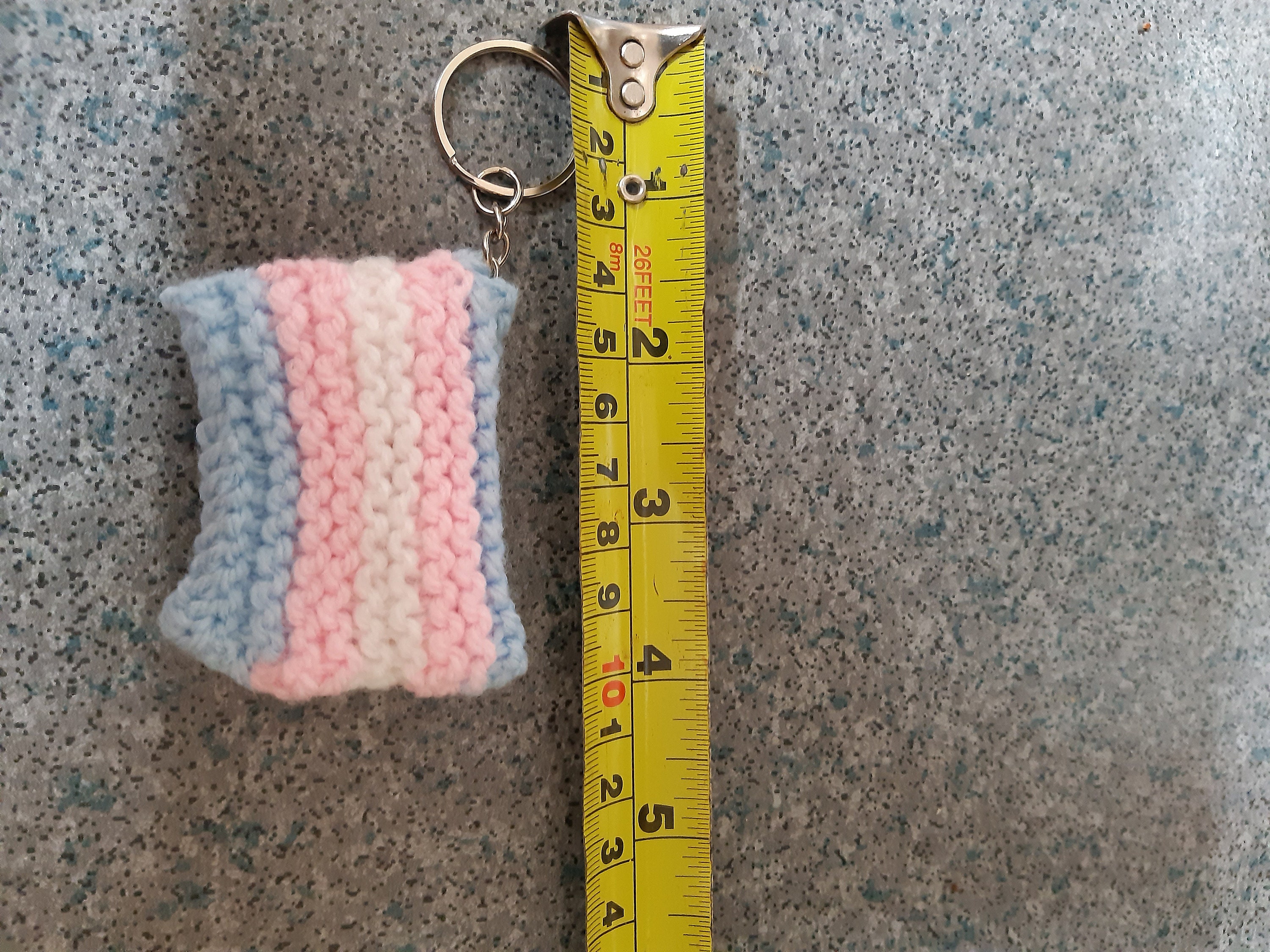 LGBTQ Trans Pride Flag Keyring Hand Knitted Transgender Mini Cushion ...