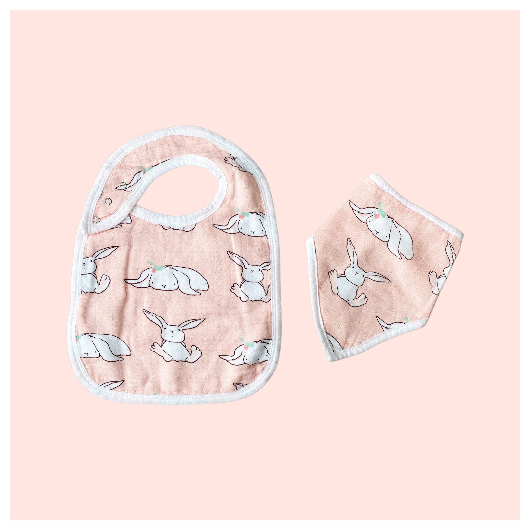 Rabbit Print Muslin & Bib Gift Set - Etsy UK