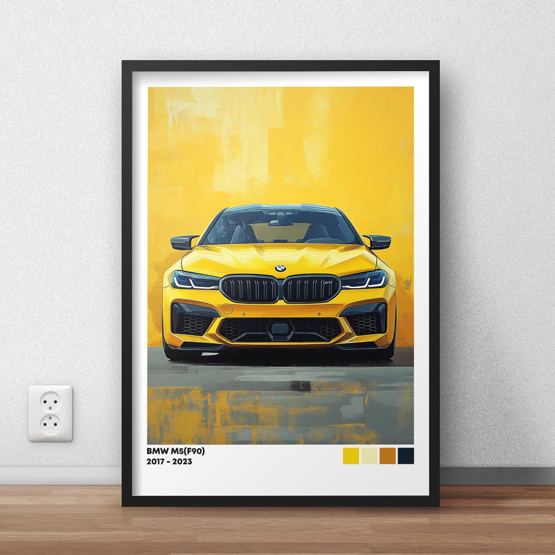 BMW M5 Print - Yellow - Car Poster - Cool Car Print - Iconic Car ...