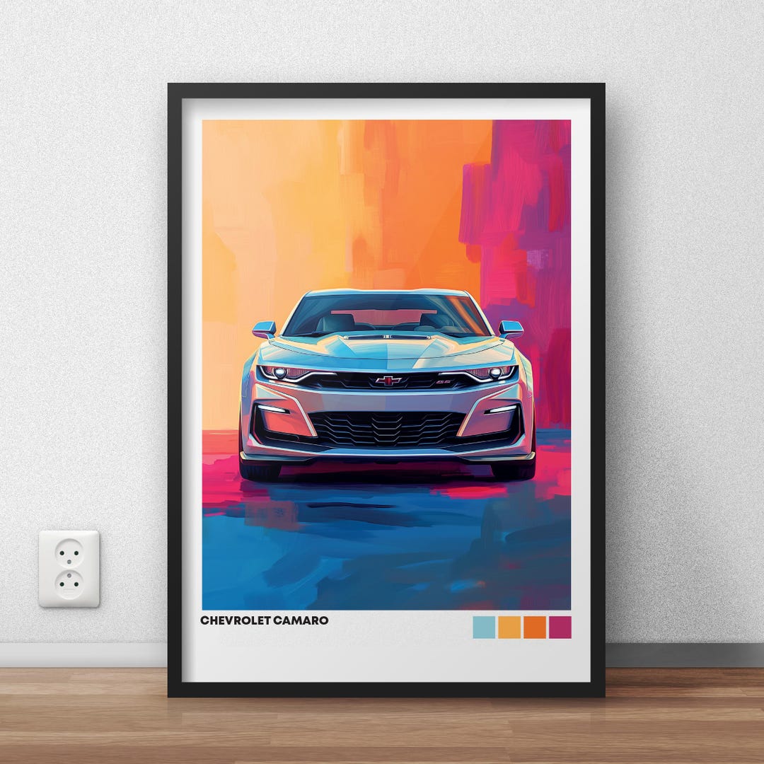 Chevrolet Camaro Print - Silver - Car Poster - Cool Car Print - Iconic ...