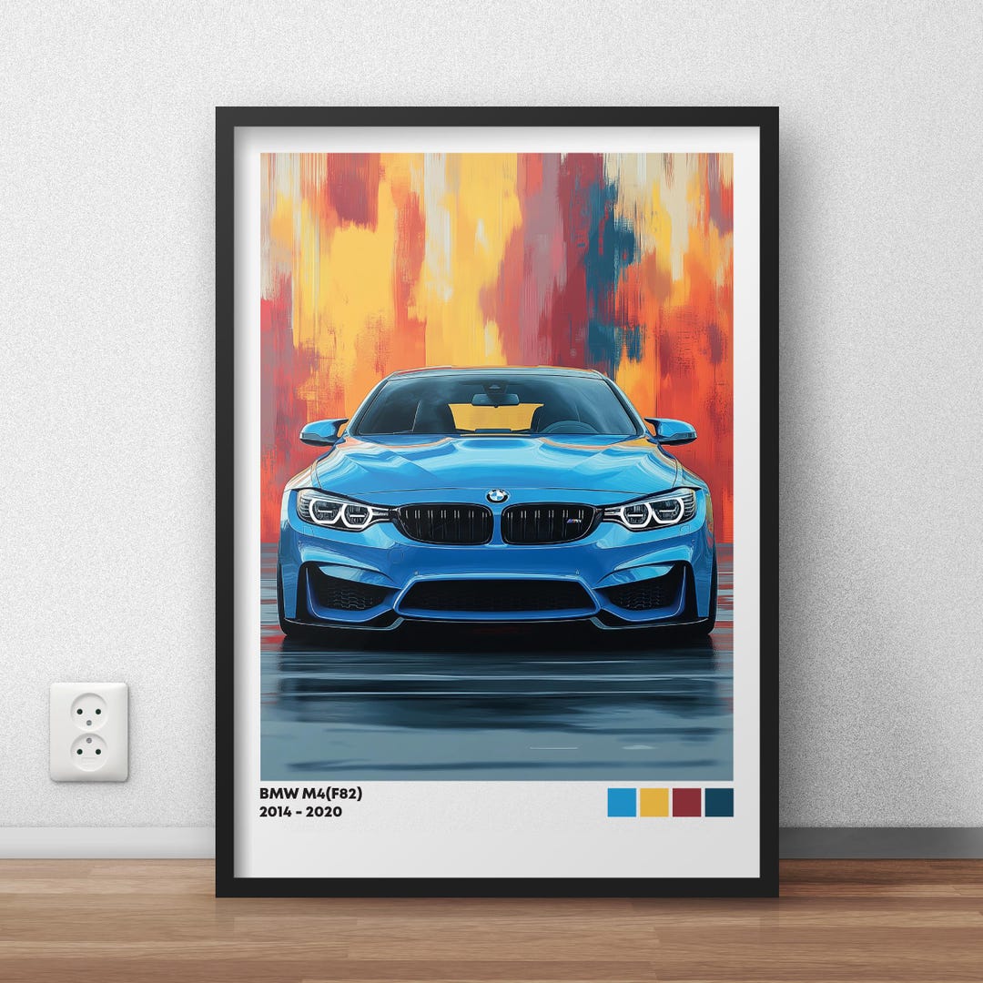BMW M4 Print - Blue - Car Poster - Cool Car Print - Iconic Car ...