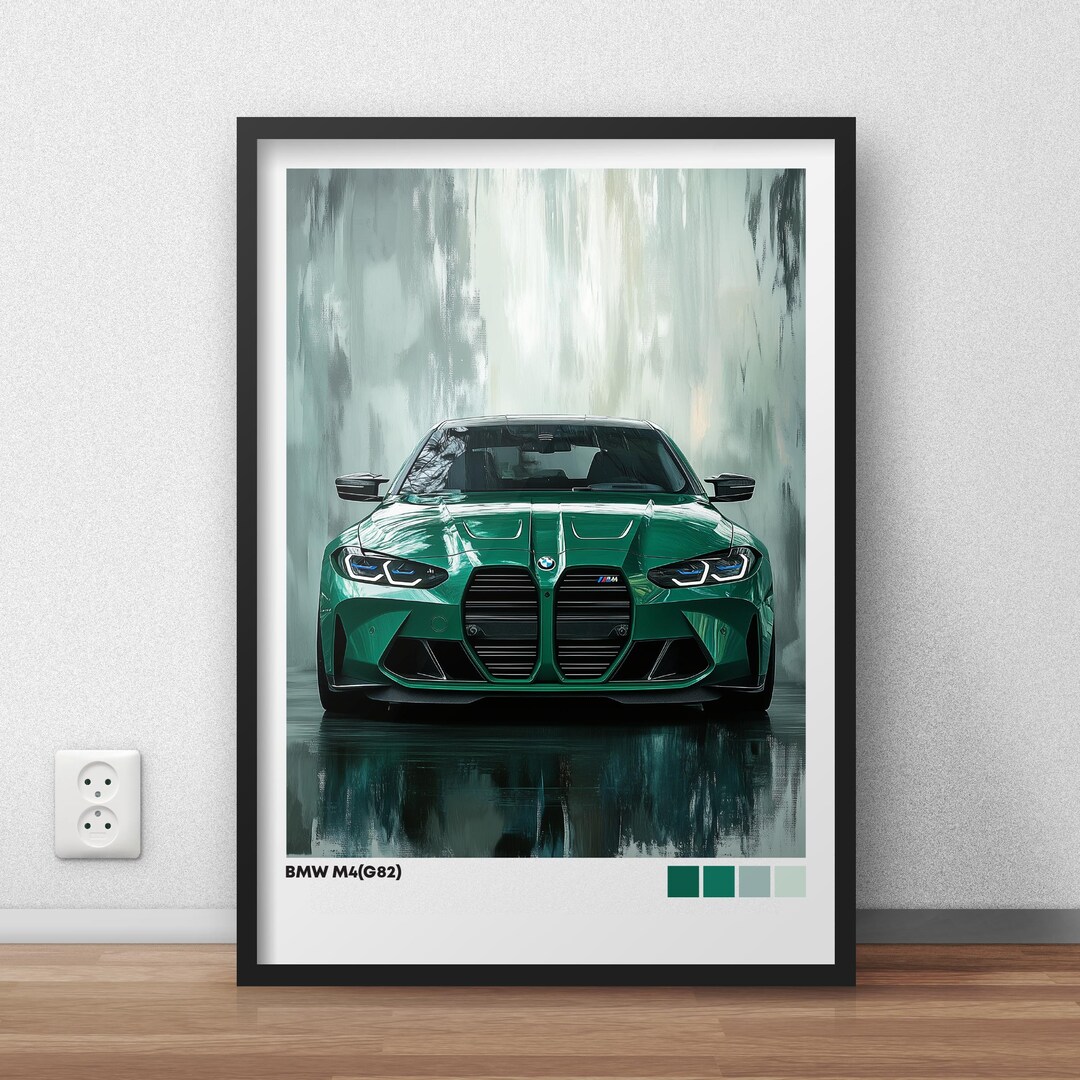BMW M4 Print - Green - Car Poster - Cool Car Print - Iconic Car ...
