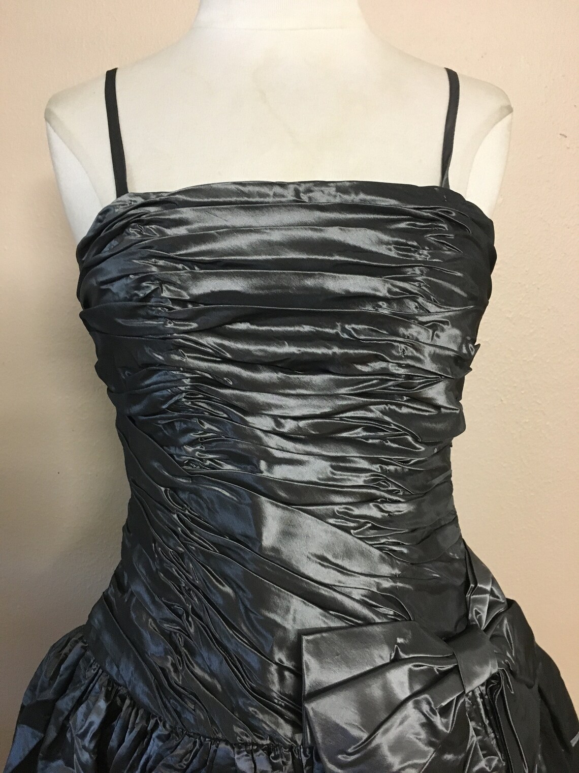 Vintage Alyce Designs 80s Metallic Grey Charcoal Chrome Reflective ...