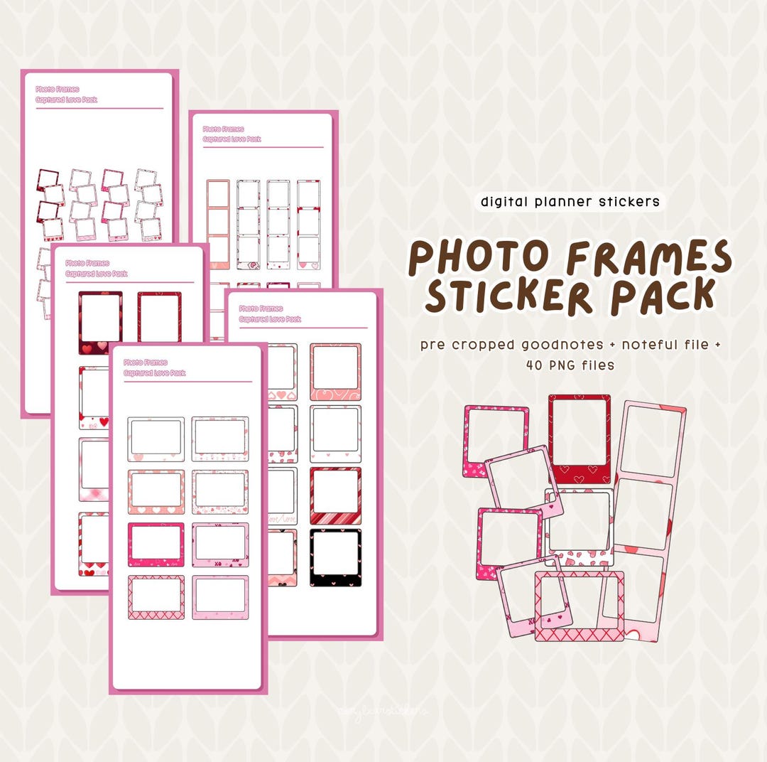 Photo Frames Stickers | Digital Stickers for Goodnotes | Cute ...