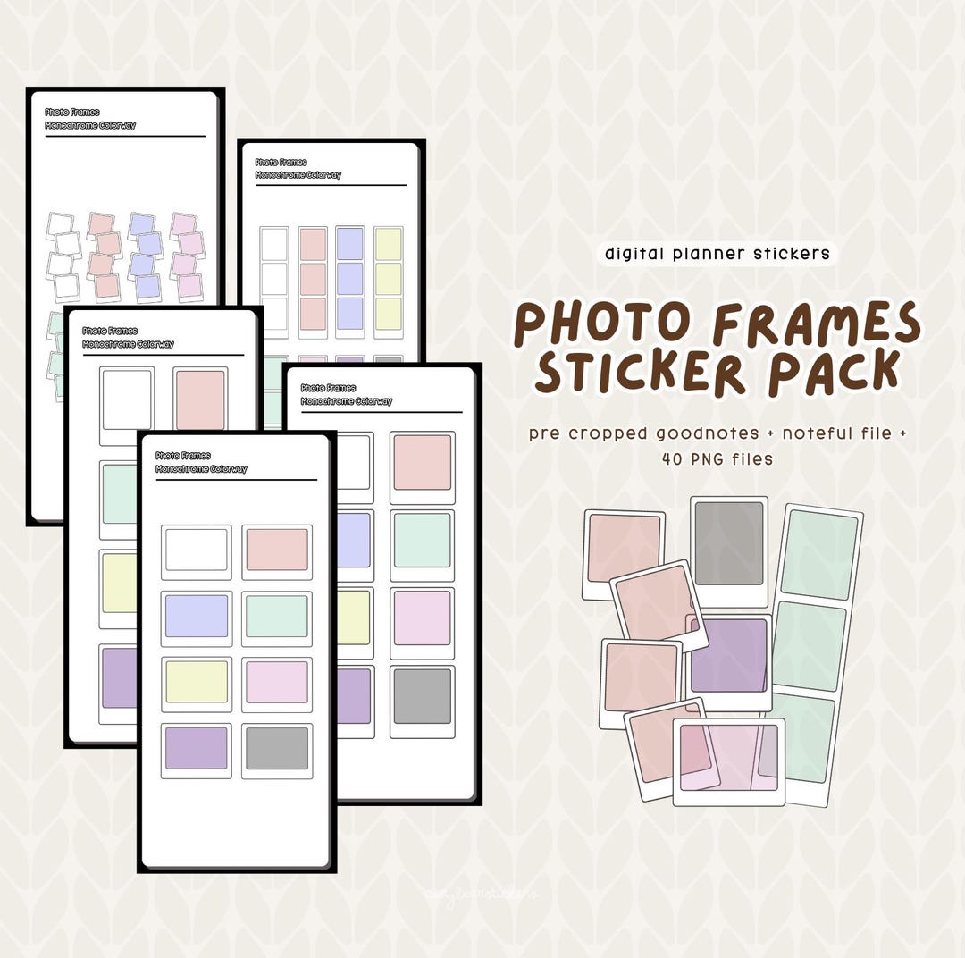 Photo Frames Stickers | Digital Stickers for Goodnotes | Cute ...
