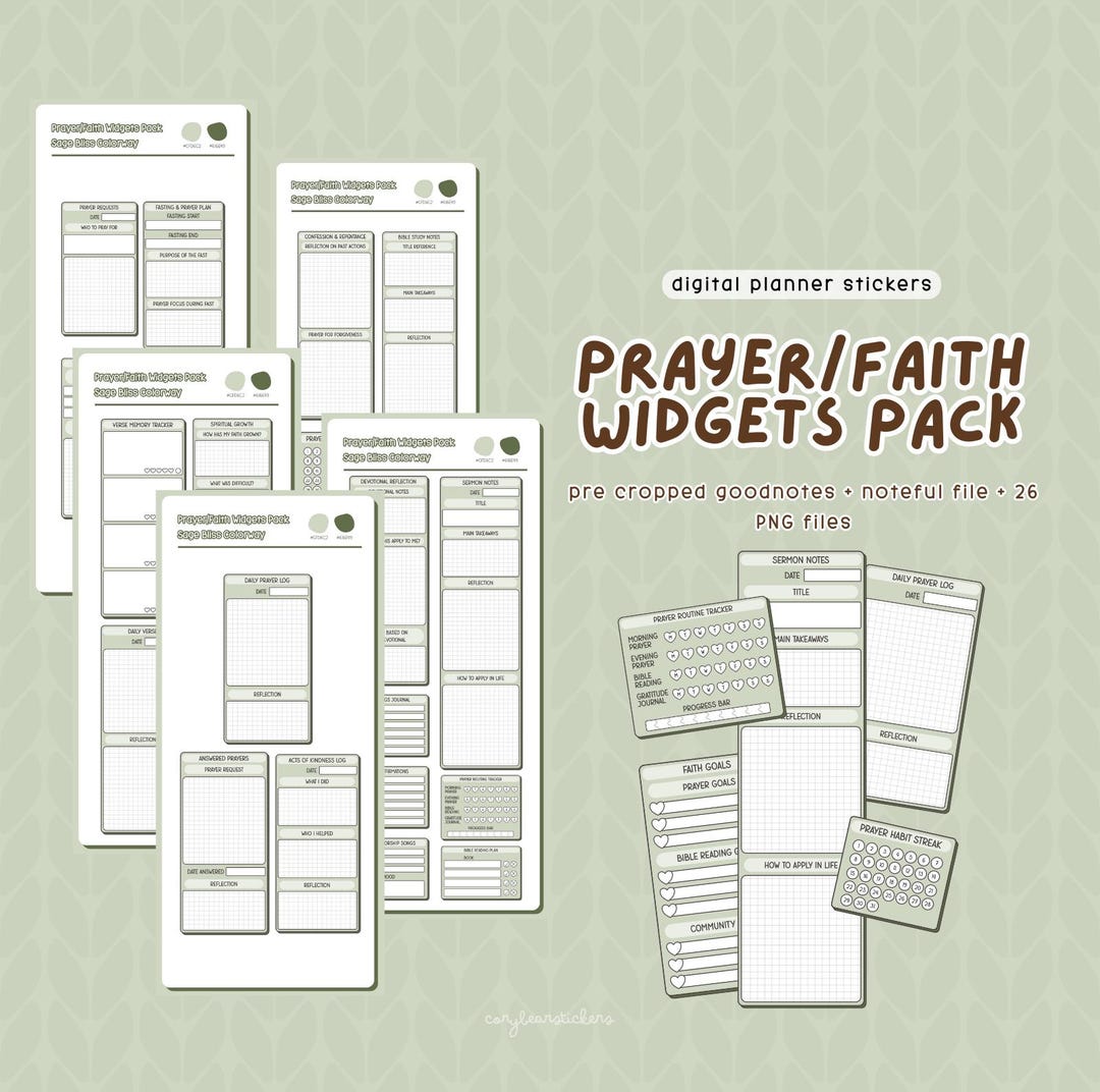Prayer/faith Widgets Pack | Digital Stickers for Goodnotes | Cute ...