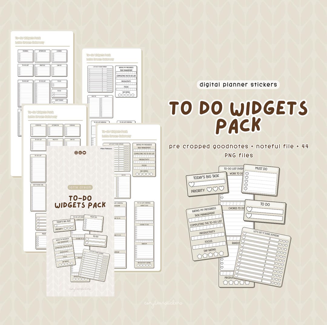 To-do Widgets Pack | Digital Stickers for Goodnotes | Cute Functional ...