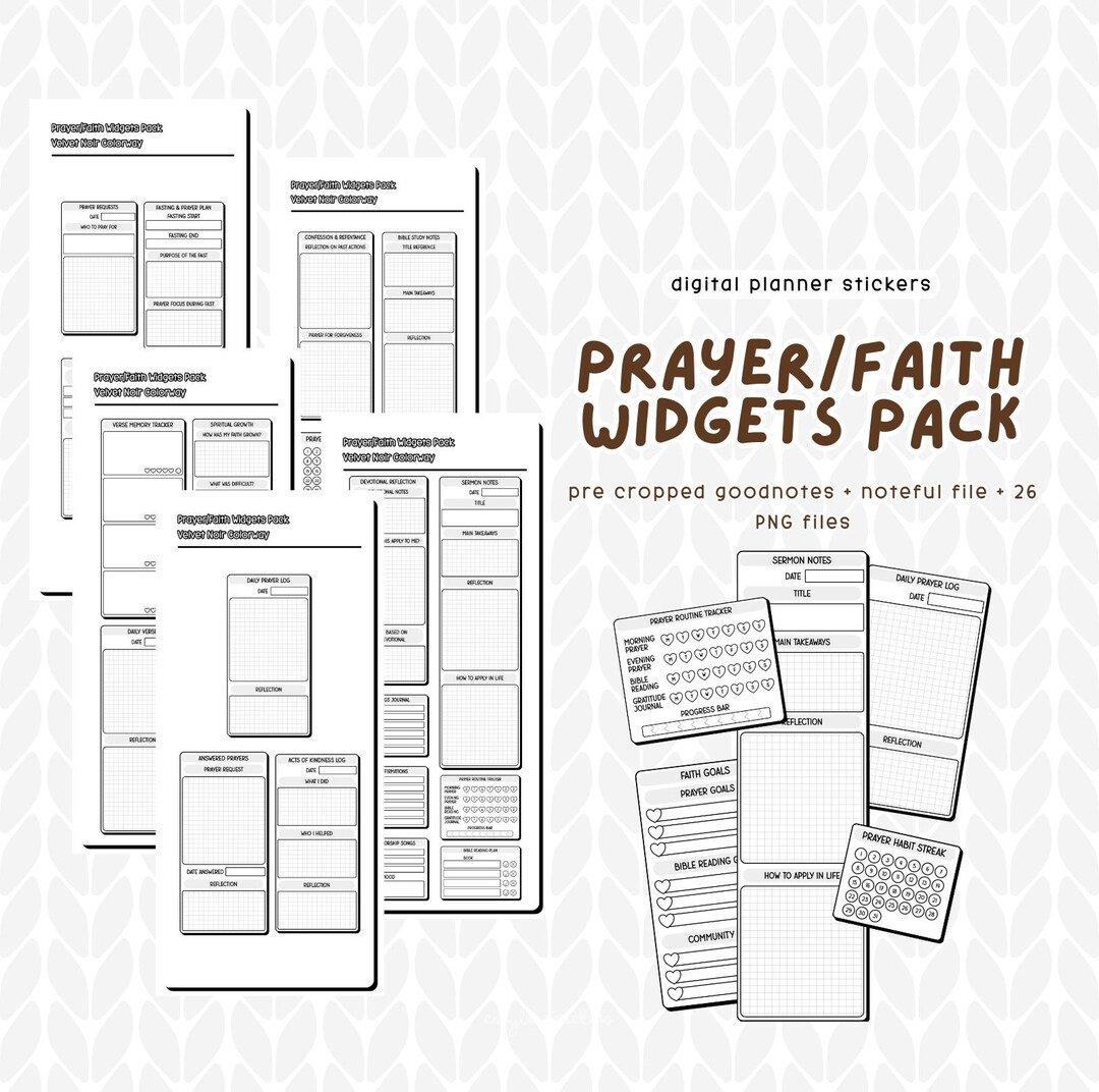 Prayer/faith Widgets Pack | Digital Stickers for Goodnotes | Cute ...
