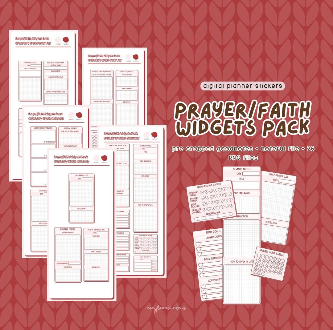 Prayer/faith Widgets Pack | Digital Stickers for Goodnotes | Cute ...