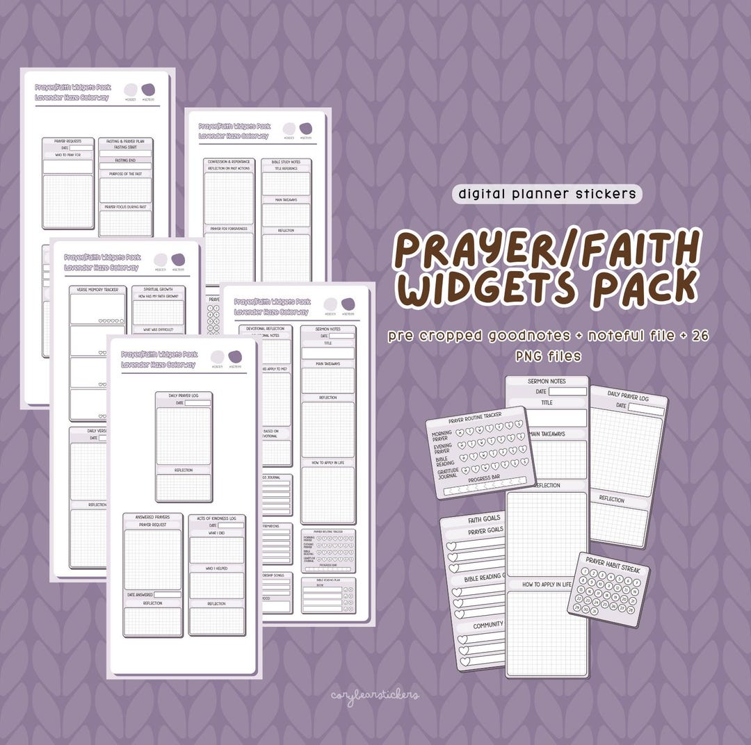 Prayer/faith Widgets Pack | Digital Stickers for Goodnotes | Cute ...