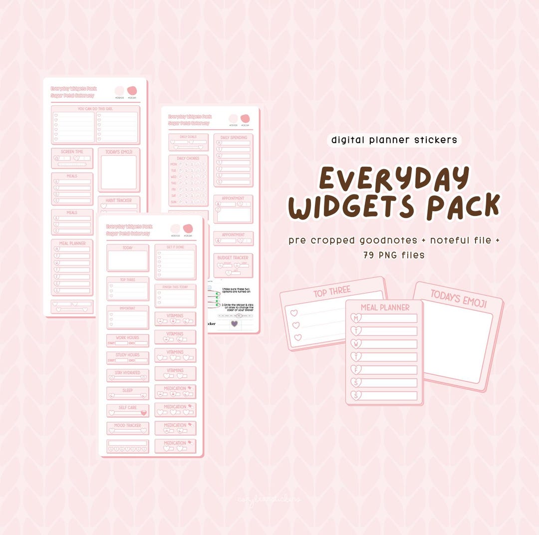 Everyday Widgets Pack | Digital Stickers for Goodnotes | Cute ...