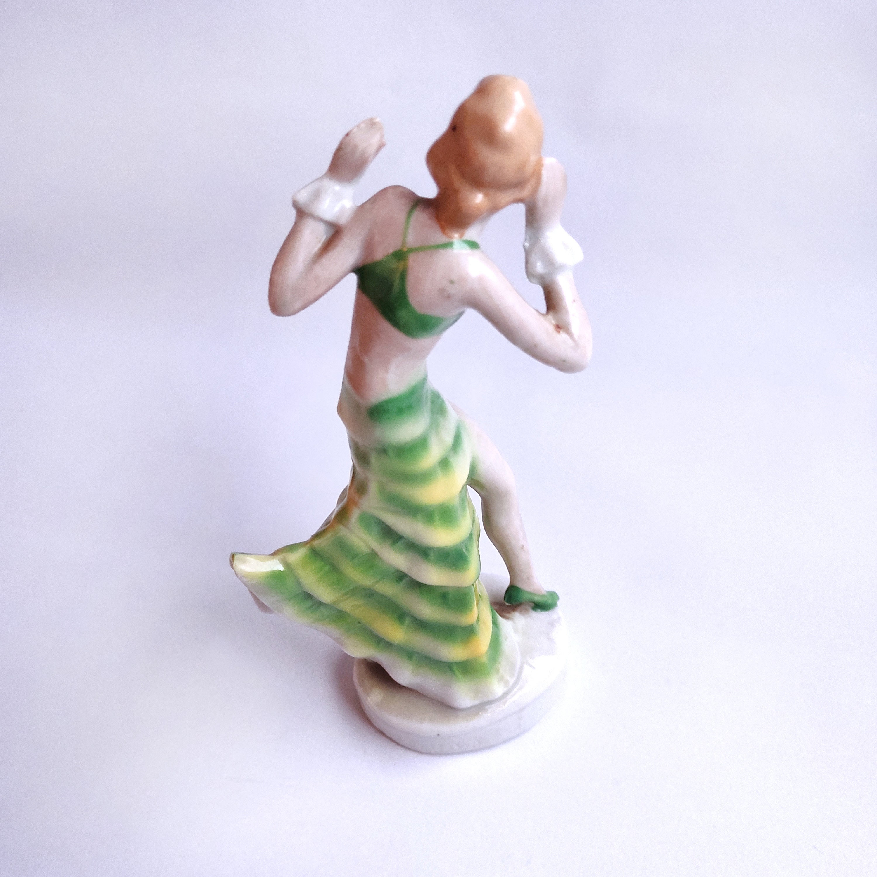 Glistening Art Deco Porcelain Dancing Lady Figurine Girl Dancer ...