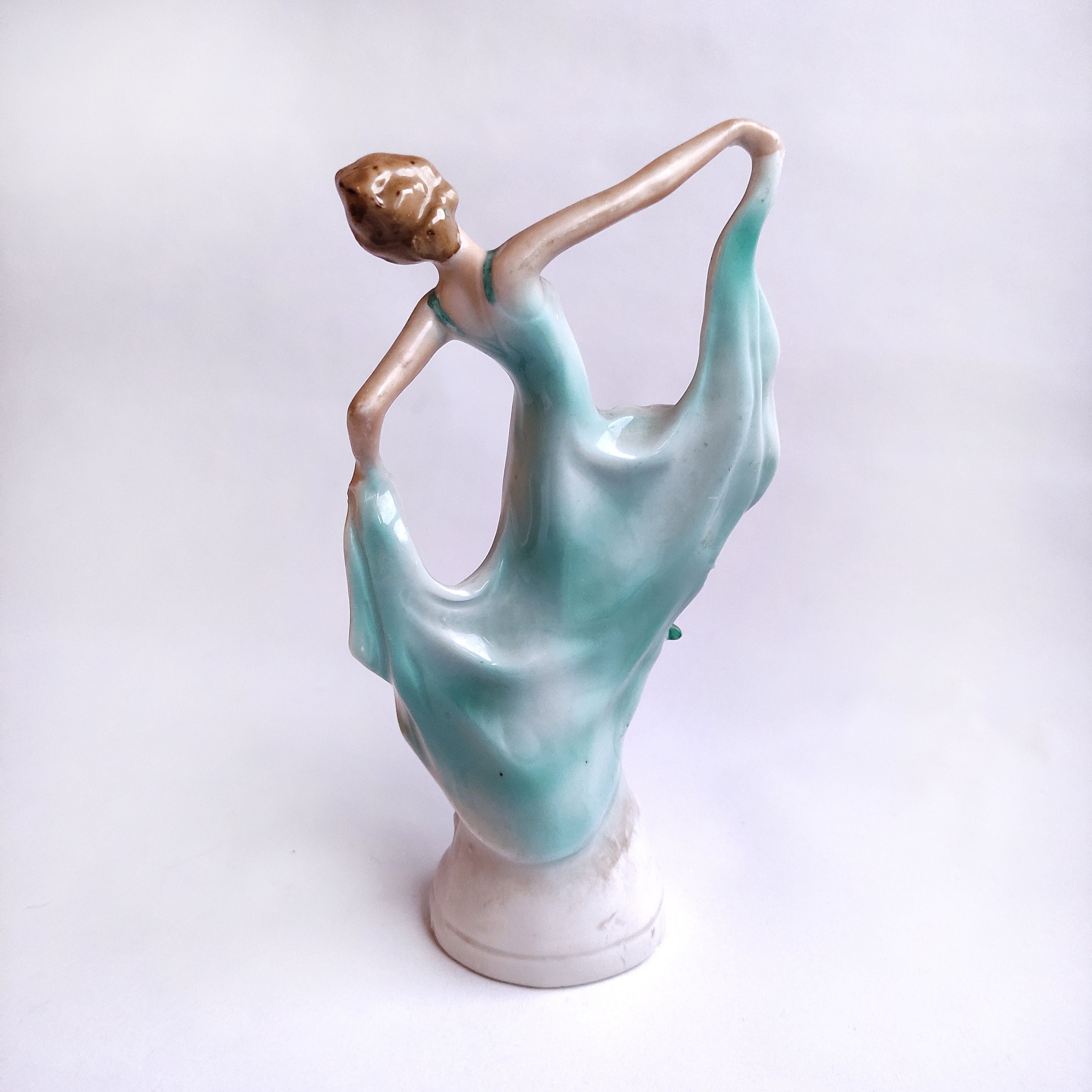 Glistening Art Deco Porcelain Dancing Lady Figurine Girl Dancer ...