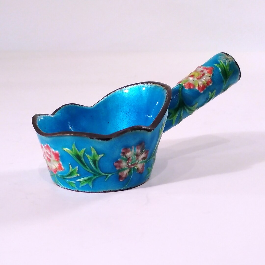 Beautiful Antique Chinese Cantonese Enamel Ladle | Hand Crafted Dipper ...
