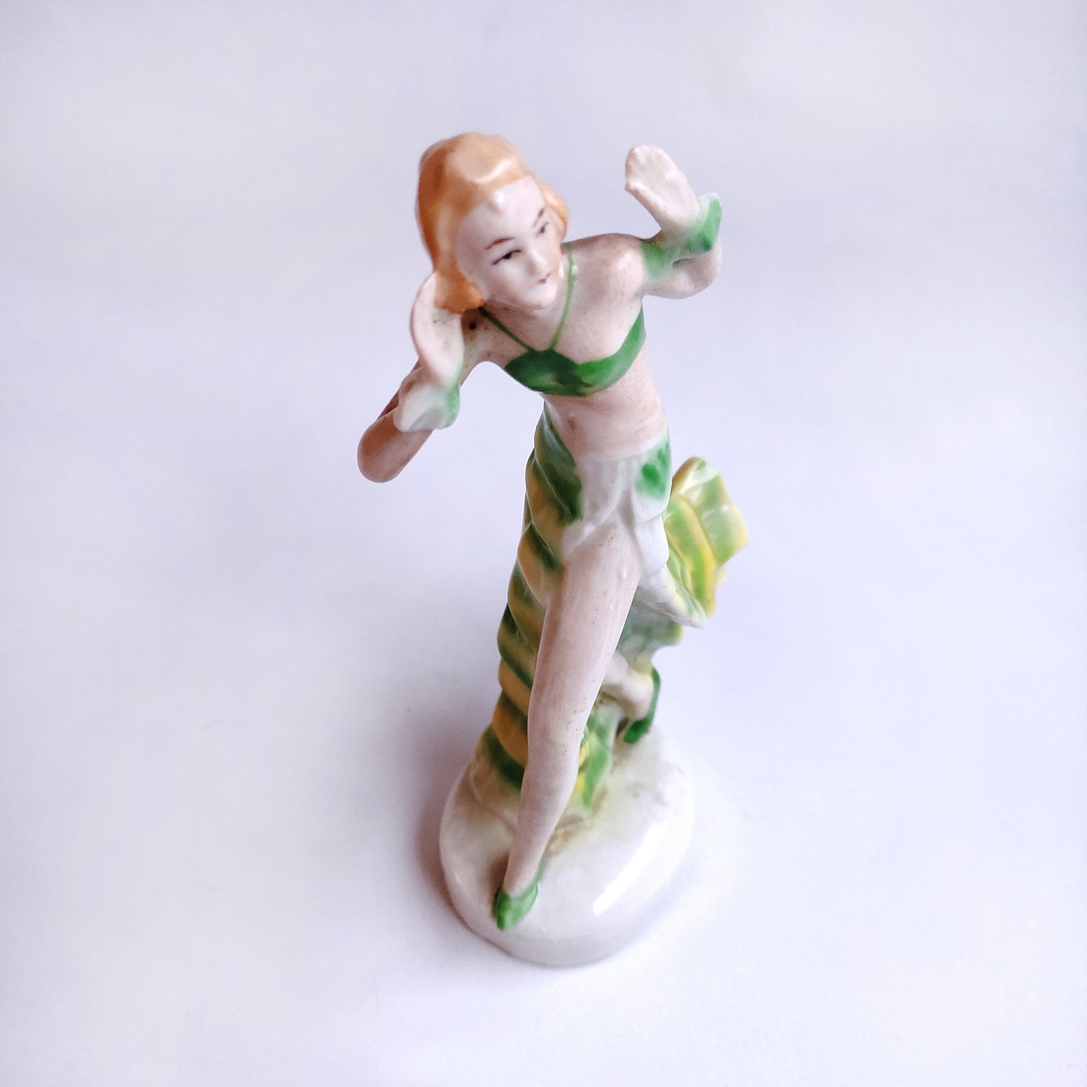 Glistening Art Deco Porcelain Dancing Lady Figurine Girl Dancer ...