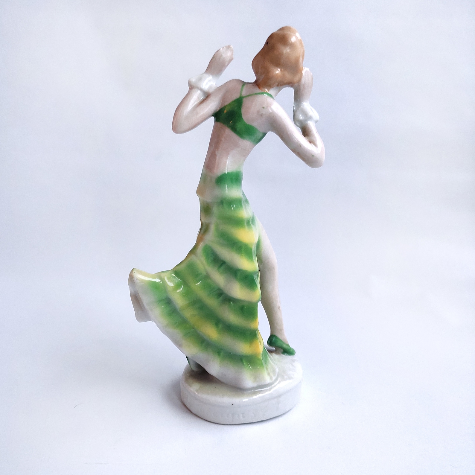Glistening Art Deco Porcelain Dancing Lady Figurine Girl Dancer ...