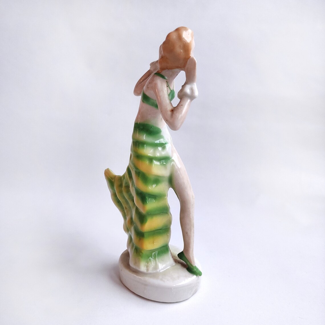 Glistening Art Deco Porcelain Dancing Lady Figurine Girl Dancer ...