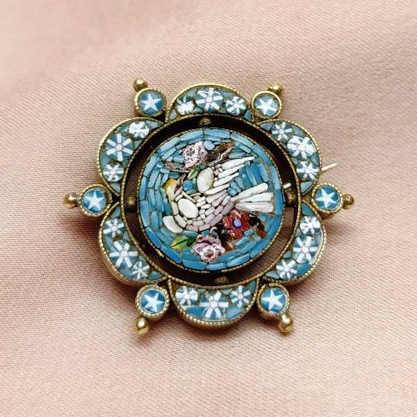 Antique Micro Mosaic Dove - Etsy