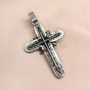 Large Antique Victorian Filigree Cross Pendant Amethyst Purple Paste ...