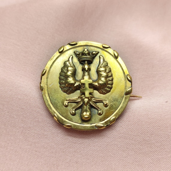Rare Antique French Cross of Lorraine Crowned Eagle B… - Gem