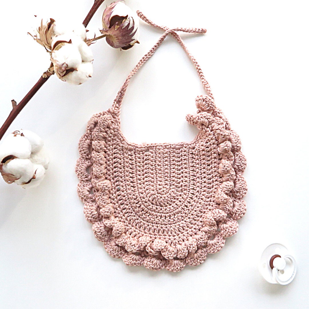 Crochet Baby SET FRILLY Bib and Pacifier Holder Crochet - Etsy