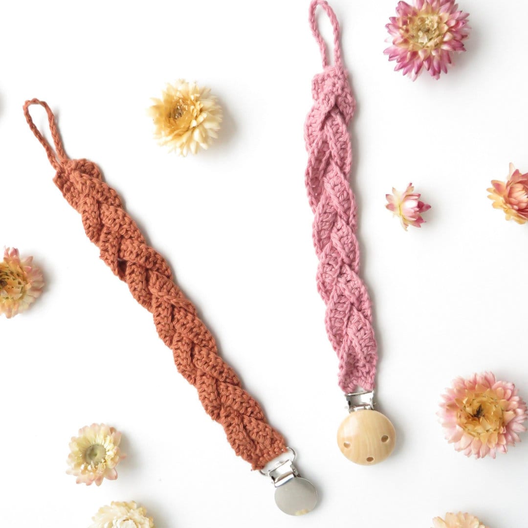 Crochet Pattern Pacifier Holder, Braided Pacifier Holder, Pacifier Clip ...