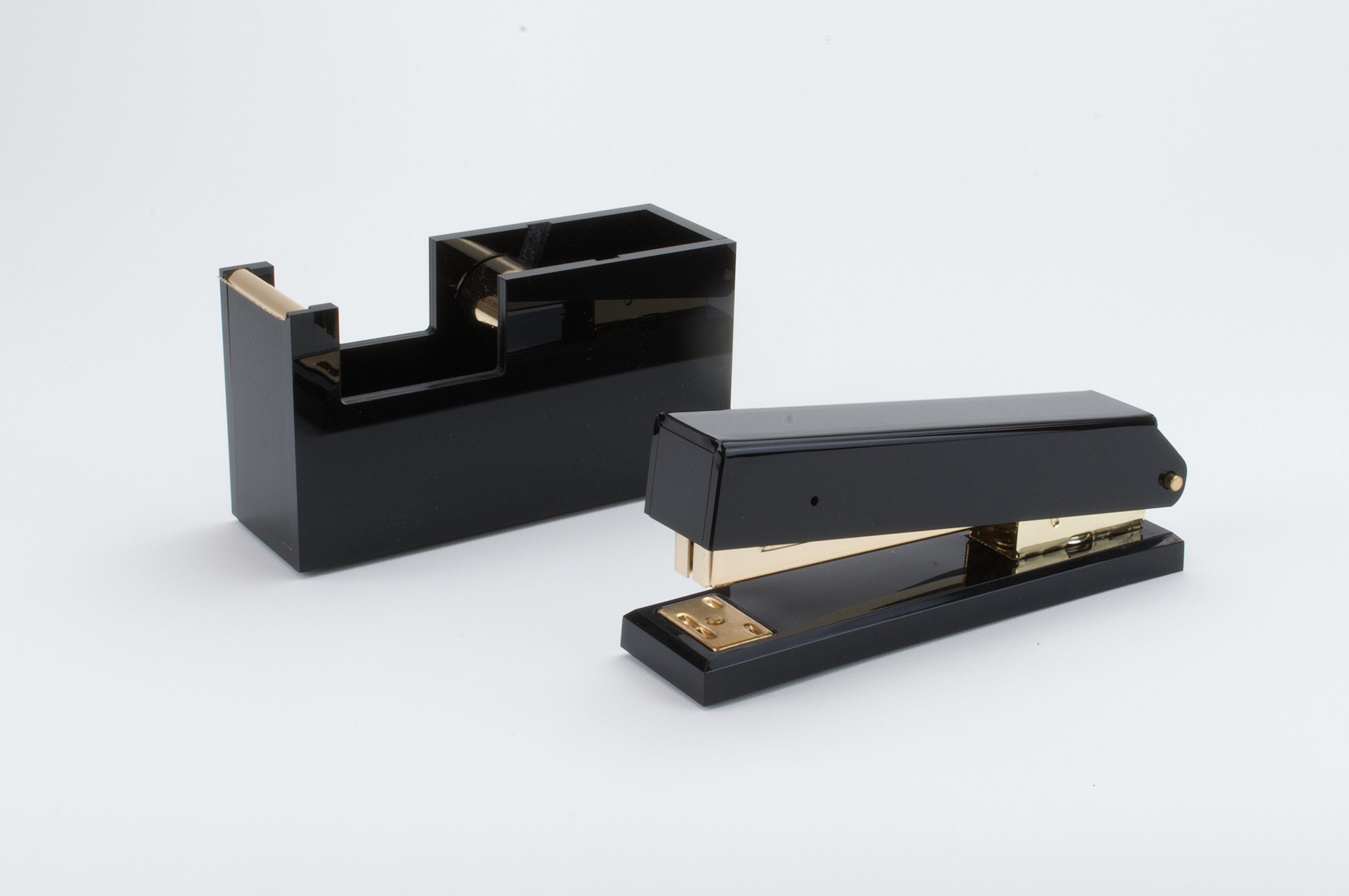Desk Set Black Gold Tape Dispenser and Stapler | Etsy