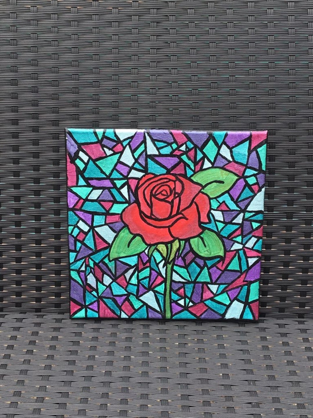 Stain Glass Rose - Etsy