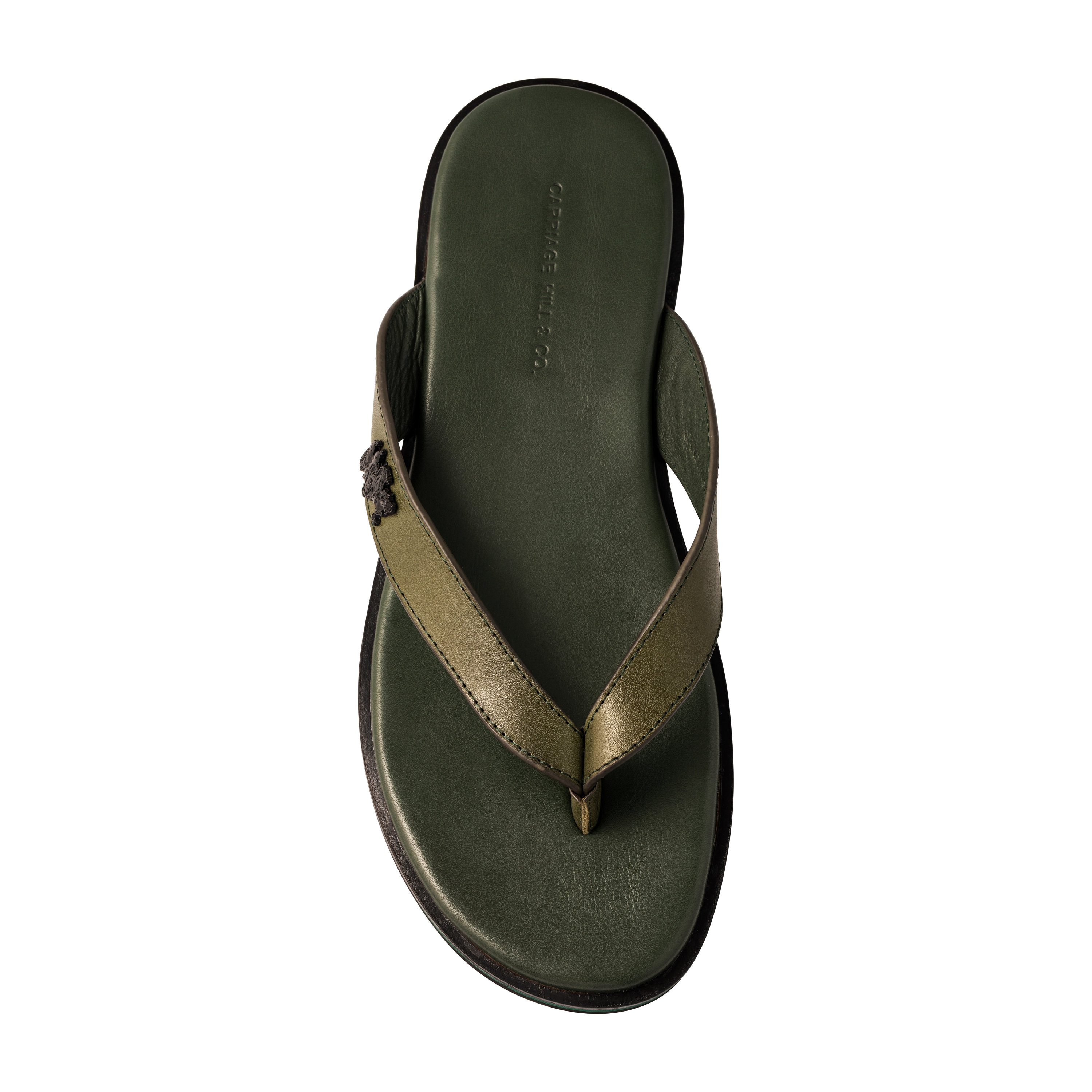 Green Leather Flip Flops, Unisex Beach Sandals - Etsy