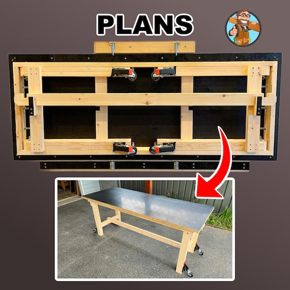 Foldable garage workbench store