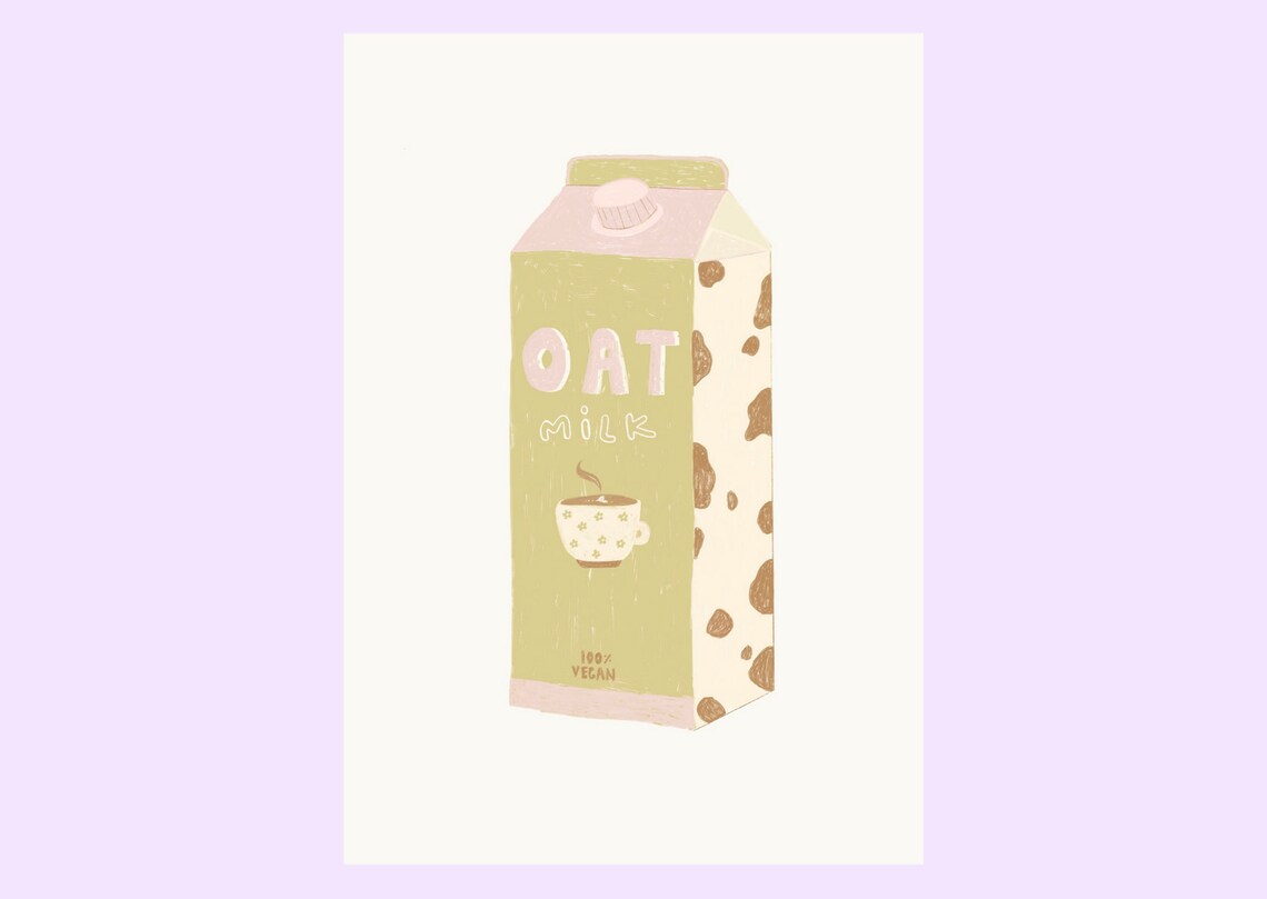 Oat Milk A4 Art Print - Etsy UK