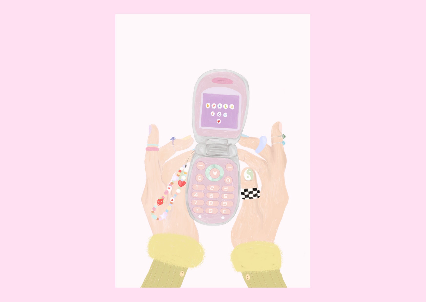 Flip Phone A4 Art Print - Etsy UK