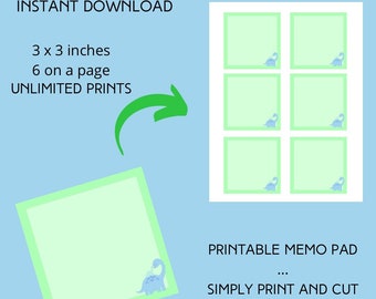 Dinosaur Sticky Note - Etsy